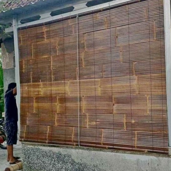 Jual Tirai Bambu Wulung Outdoor Ukuran 2x2 Meter – Dekorasi Alami Rumah ...