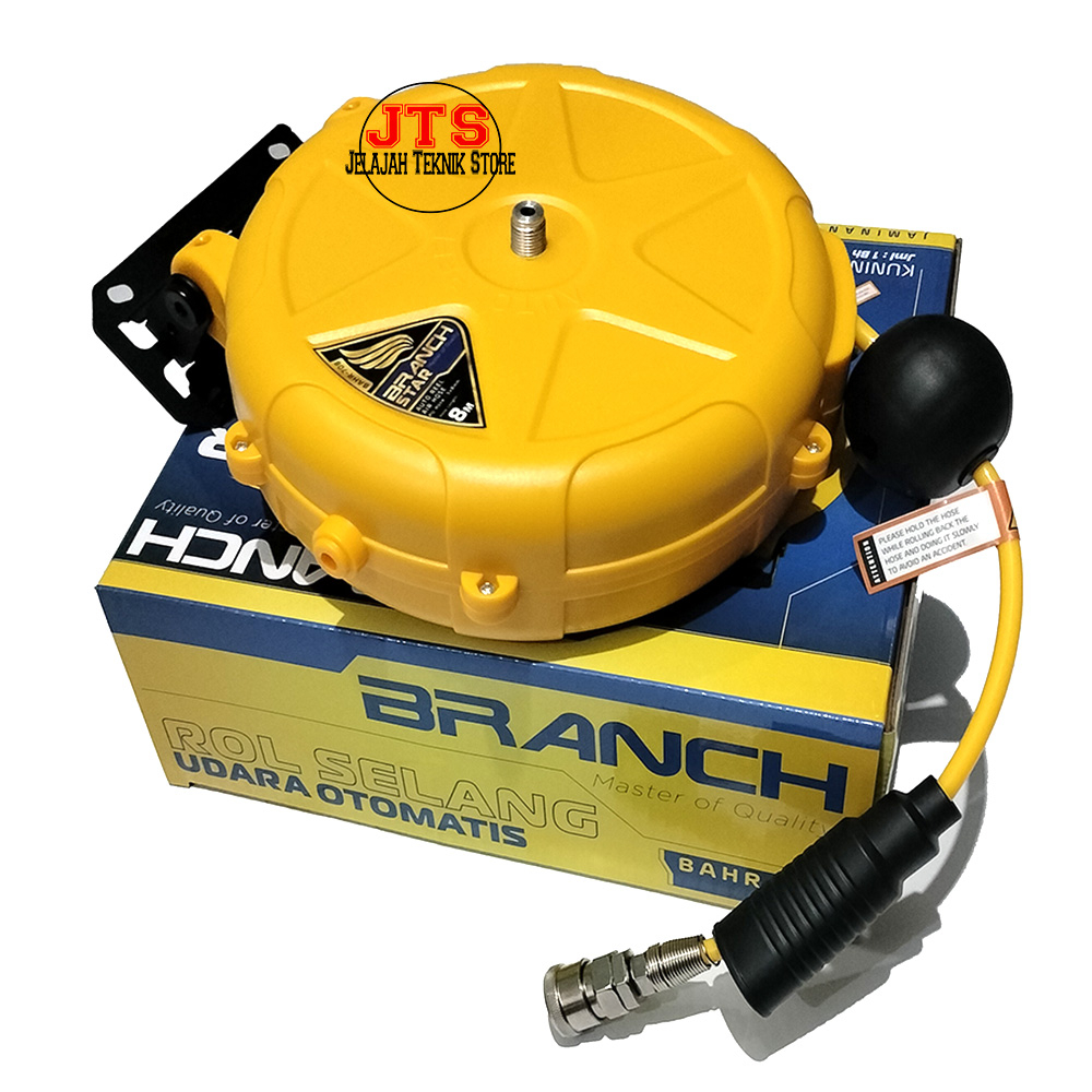 Jual BRANCH STAR Rol Selang Udara Otomatis 8 Meter Air Hose Reel Selang ...
