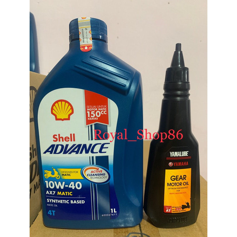 Jual OLI SHELL AX7 SAE 10W-40 1 LITER & ( OLI YAMALUBE GARDAN 150 ML ...