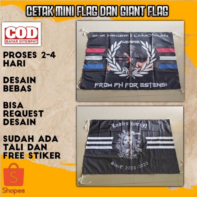 Jual CETAK BENDERA MINI FLAG UK 120CM X 80CM DAN 150CM X 100CM FREE ...