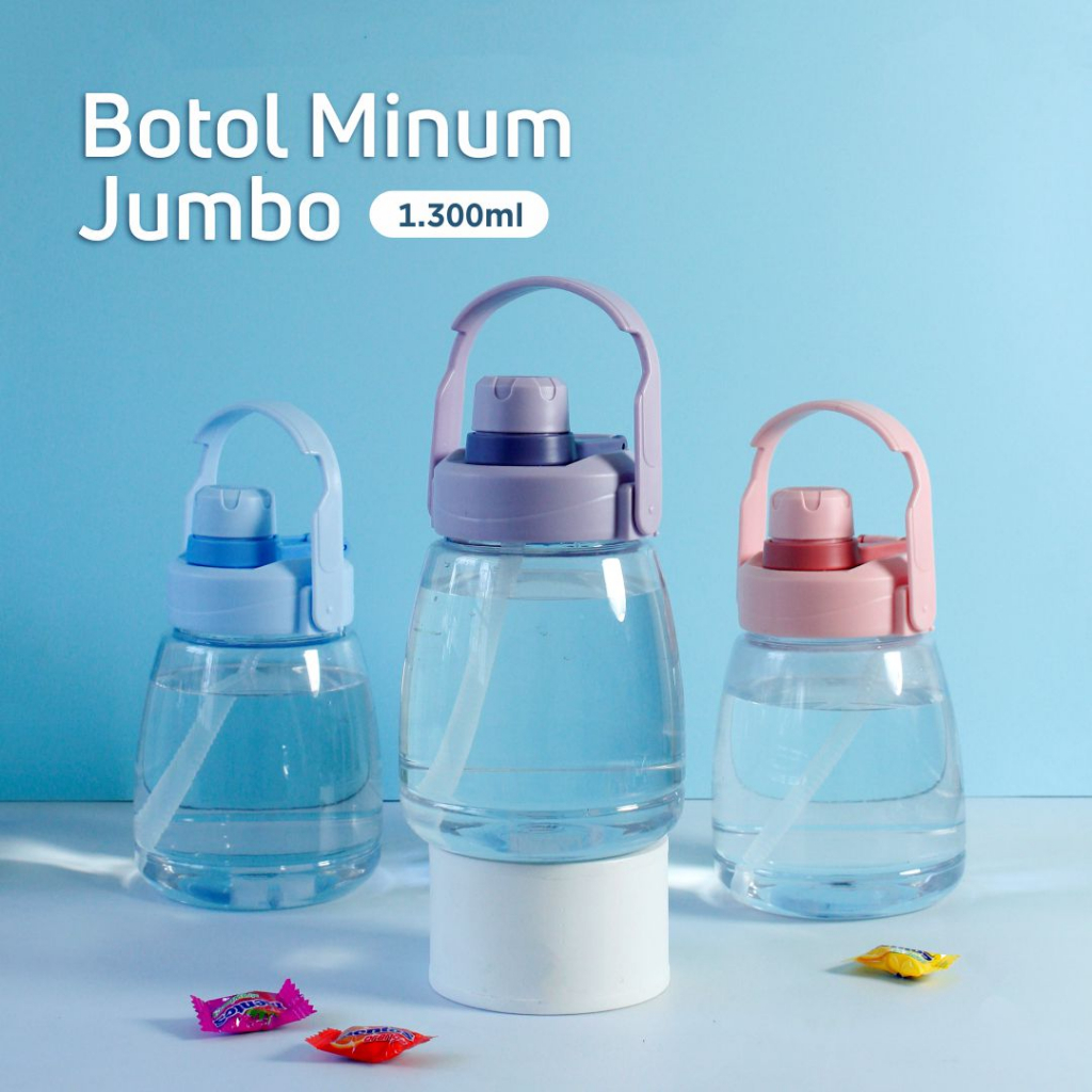 Jual Botol Minum Anak Jumbo Viral 1,3 Liter Plastic Bottle 1300 ML | Shopee Indonesia