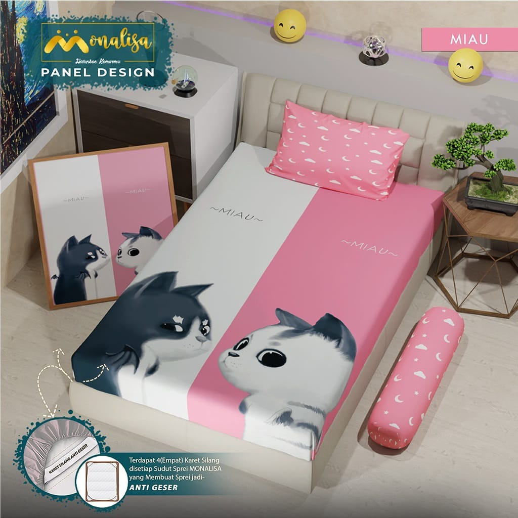 Jual SK Sprei Aesthetic Monalisa Panel Design 120 Single 120x200 Ukuran ...