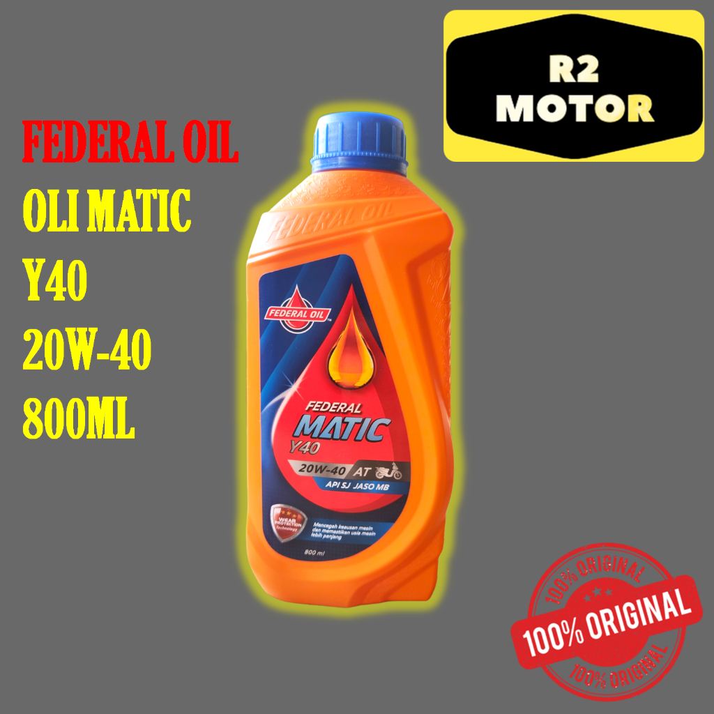 Jual OLI MESIN MOTOR MATIC FEDERAL OIL Y40 20W-40 0.8L 800ML YAMAHA MIO ...