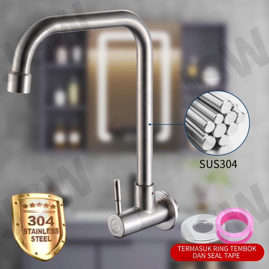 Jual Kran Angsa Wastafel Leher Kotak SUS 304 I Kran Sink Dapur | Kran | Shopee Indonesia