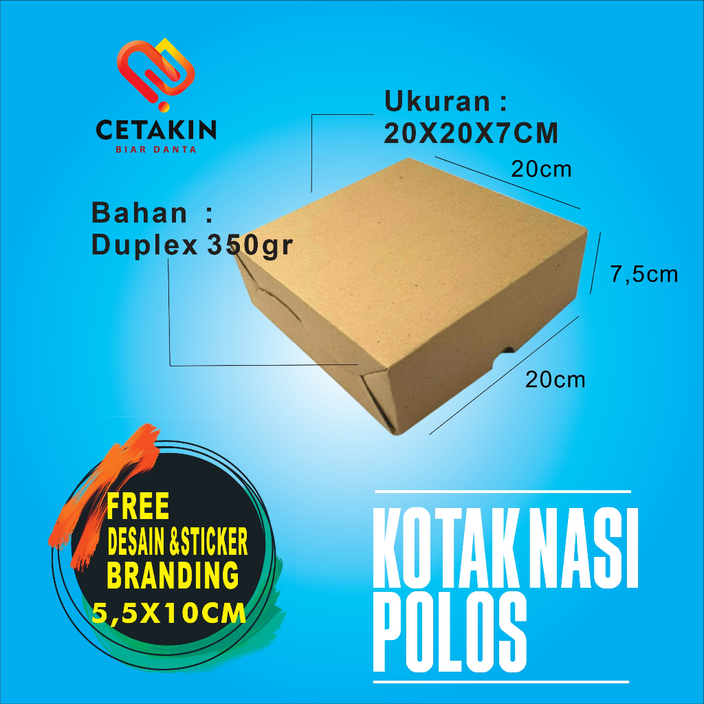 Jual Cetak Custom Dus / Kotak / Box Nasi / Snack Box Custom Polos ...