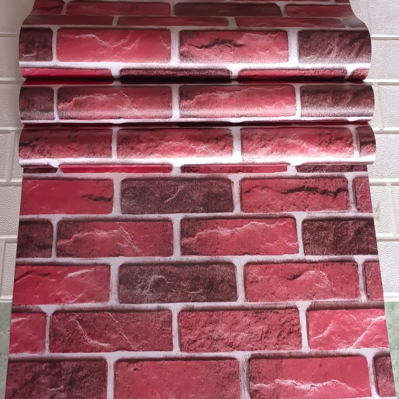 Jual Wallpaper Dinding Bata Merah KCT 6708 45cm X 8meter Stiker Dinding ...