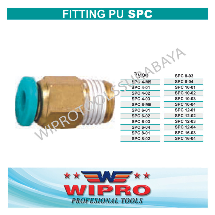 Jual Nepel Selang PU Drat Luar 10mm 1/2" Wipro Fitting PU SPC 10-04 | Shopee Indonesia