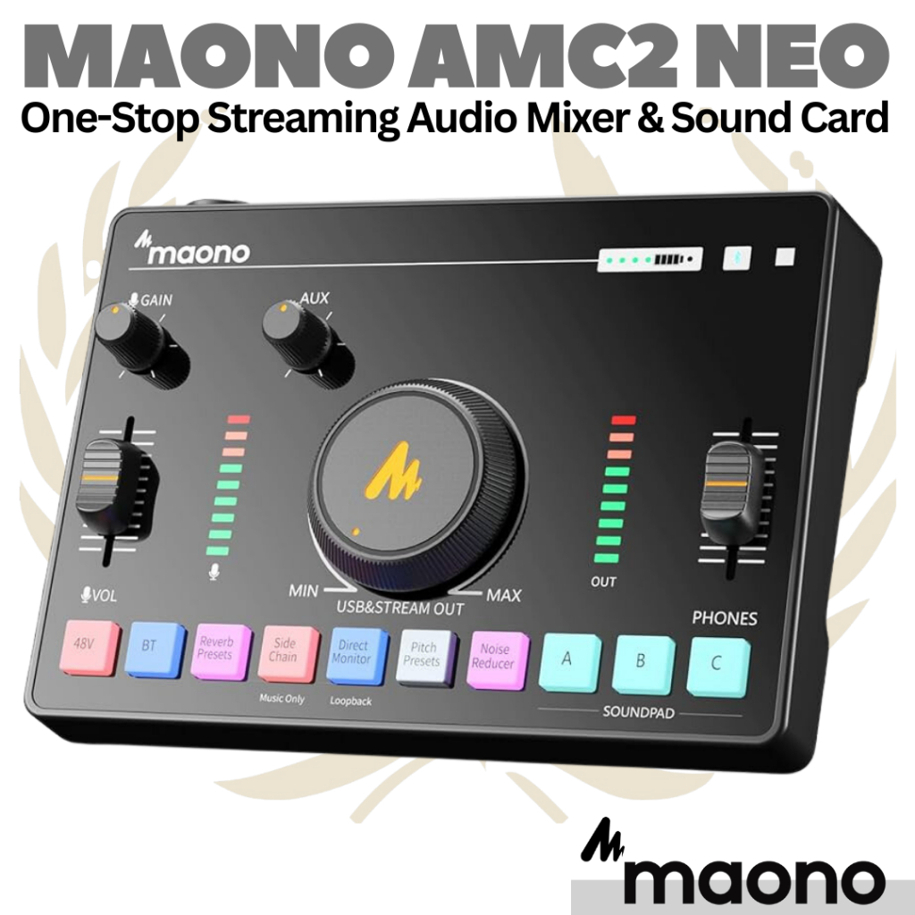 Jual MAONO AMC2 NEO Live Streaming Audio Mixer & Sound Card | Podcast ...