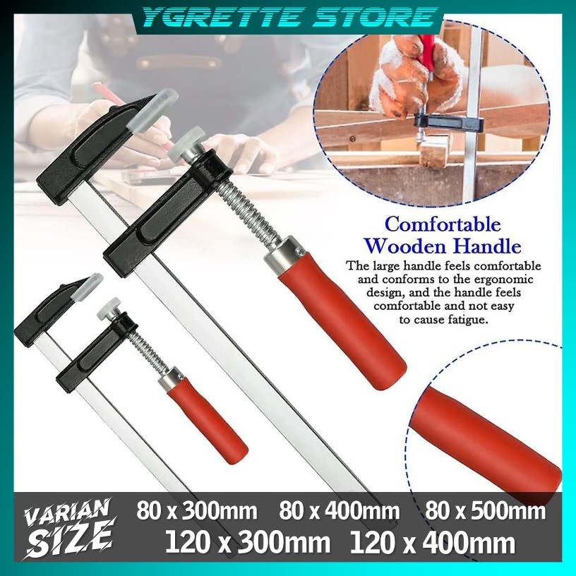 Jual YGRETTE - F CLAMP 8cm 80mm WOODWORKING KLEM F RATCHT KLAM KAYU ...