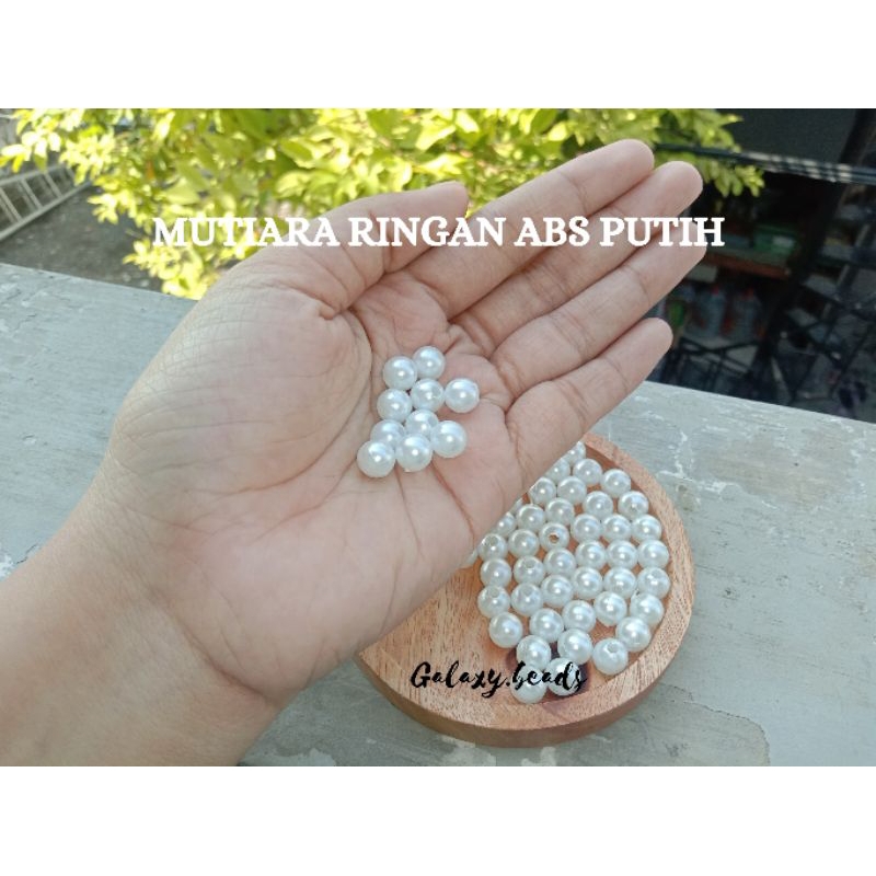 Jual ( 15 gram ) Mutiara ringan ABS putih / putih tulang/ broken white ...