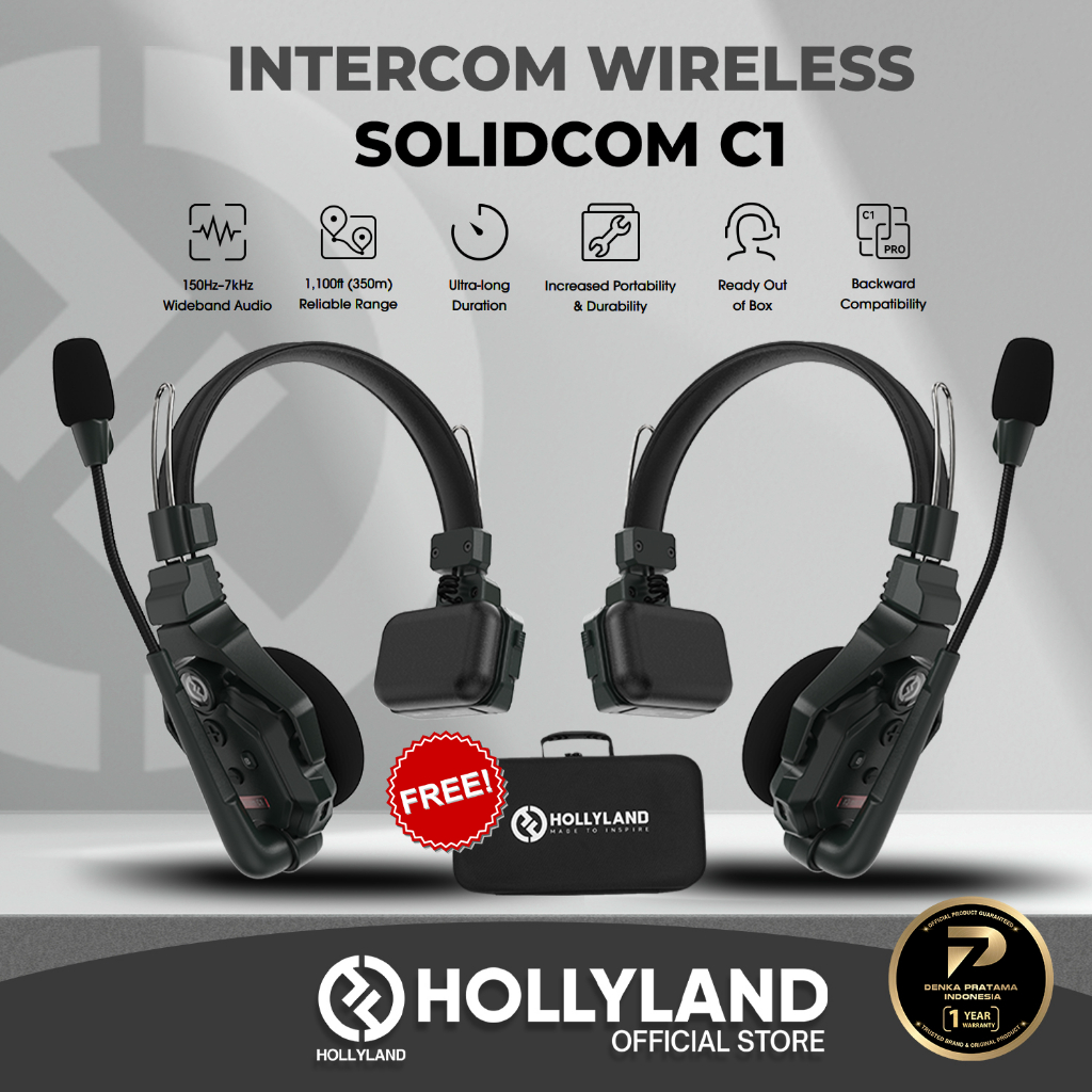 Jual Hollyland Solidcom C1 Wireless Intercom Headset 1000ft Full-Duplex ...