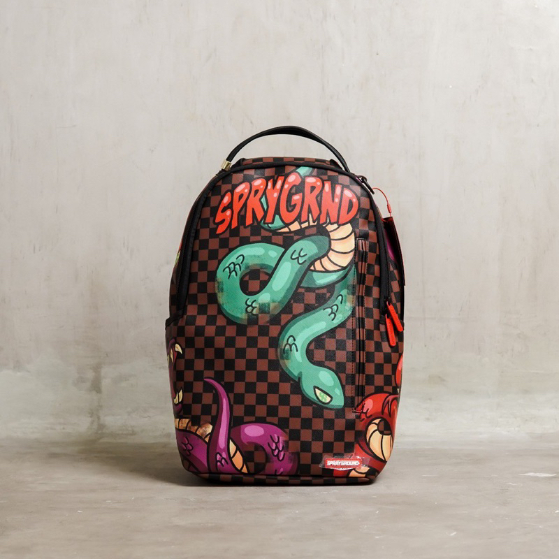 Jual SPRAYGROUND Snake On A Bag Black Backpack in Brown | Shopee Indonesia