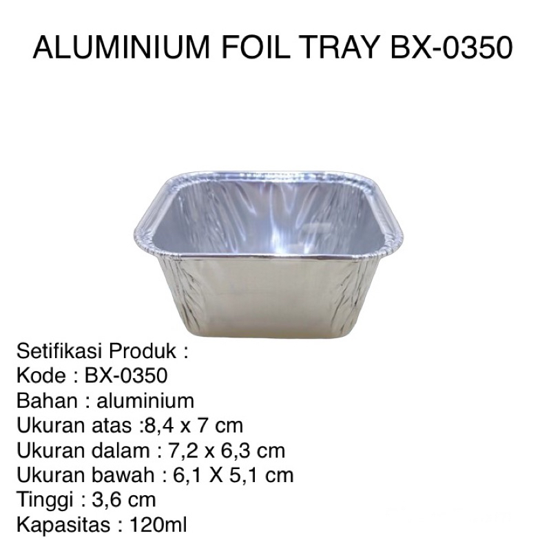 Jual ALUMINIUM TRAY BX-0350 DAN TUTUP MIKA / WADAH ALUMINIUM FOIL TRAY - BX 0350 | Shopee Indonesia