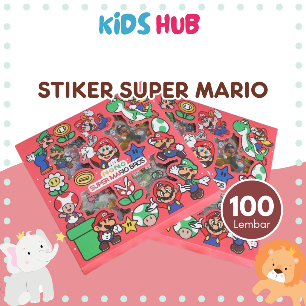 Jual Stiker Super Mario 100Pcs Stiker Box Stiker Mainan Anak Waterproof ...