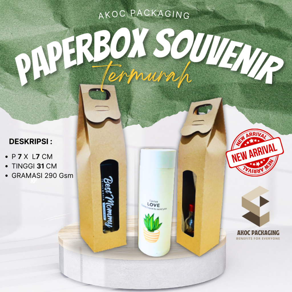 Jual Paper box souvenir pernikahan botol paper kraft tebal Box souvenir ...