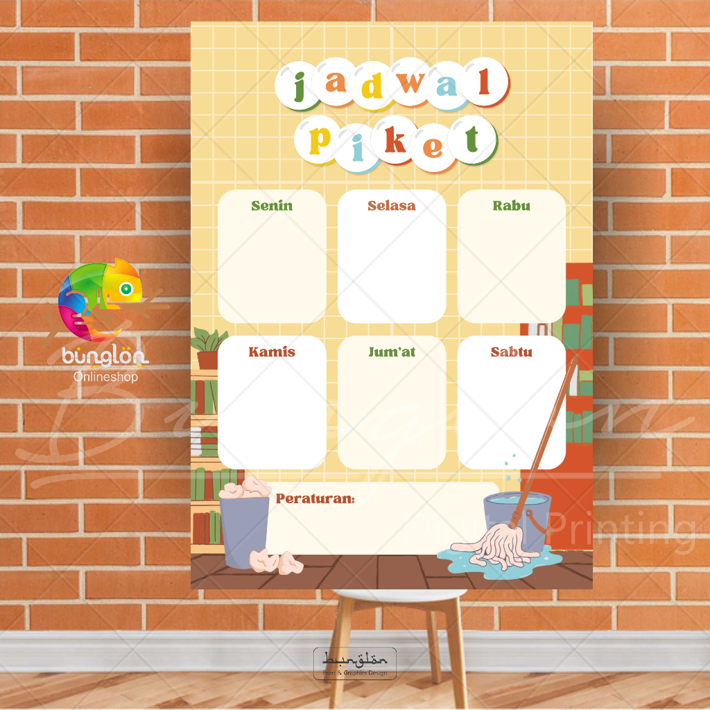 Jual Poster Edukasi Jadwal Piket Model G | Shopee Indonesia