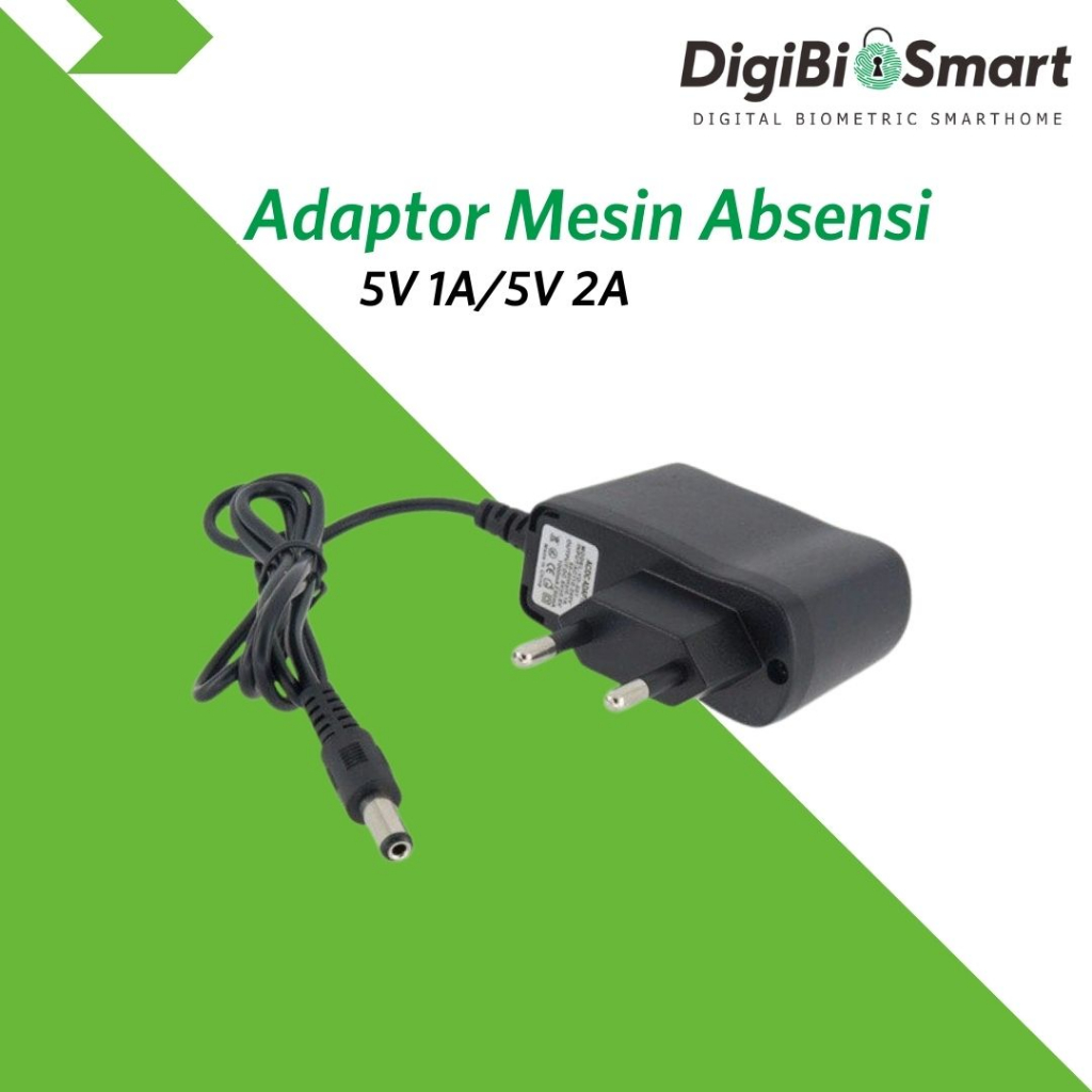 Jual Adaptor Mesin Absensi Fingerprint Charger 5V Volt 1A 2A Ampere ...