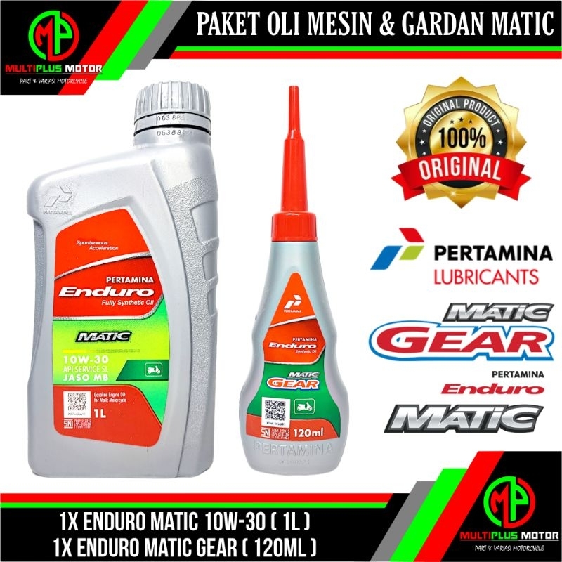 Jual Paket Oli mesin matic ENDURO MATIC 10W-30 (1L) & GEAR OIL MATIC ...