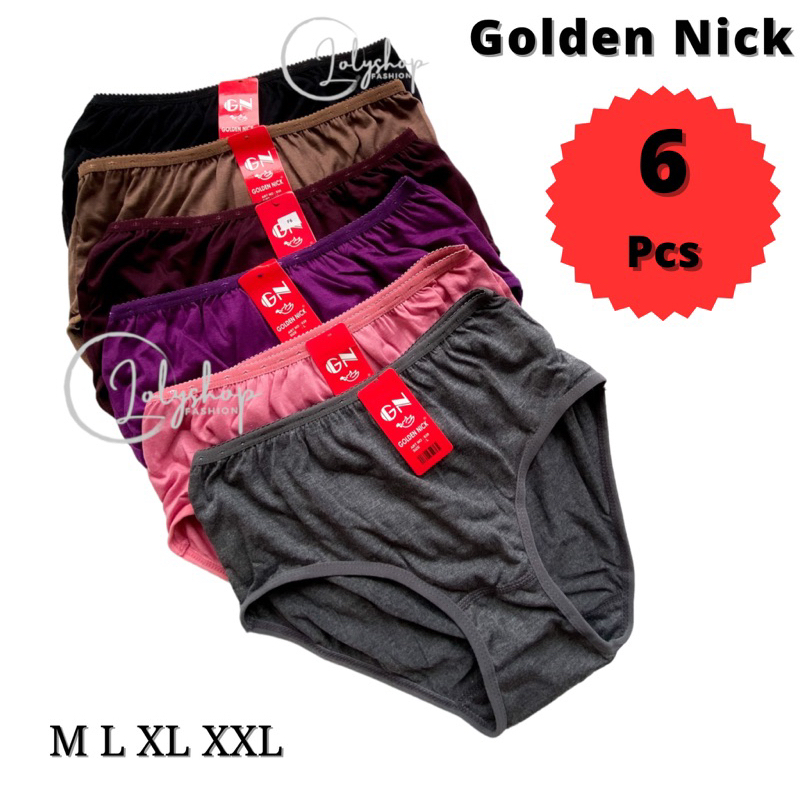 Jual 6 Pcs - Celana Dalam Golden Nick Katun Warna Gelap 939 M L XL XXL ...