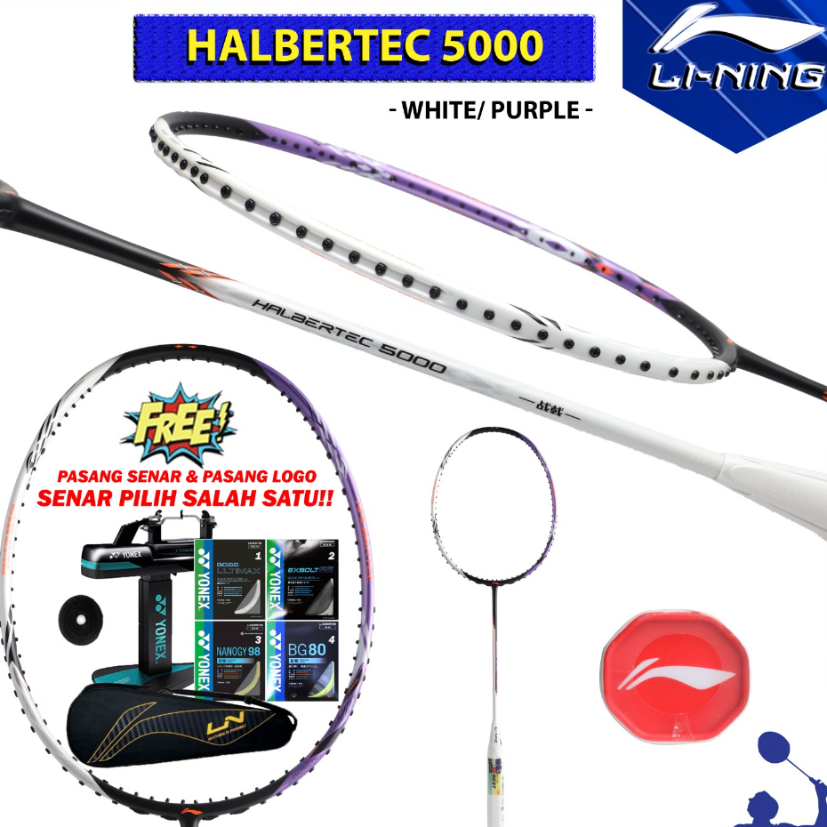 Jual Raket Badminton Original Lining HALBERTEC 5000 White Purple ...