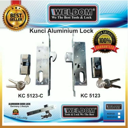 Jual Body Kunci Pintu Geser Sliding Aluminium Lidah Kait 5123C WELDOM ...