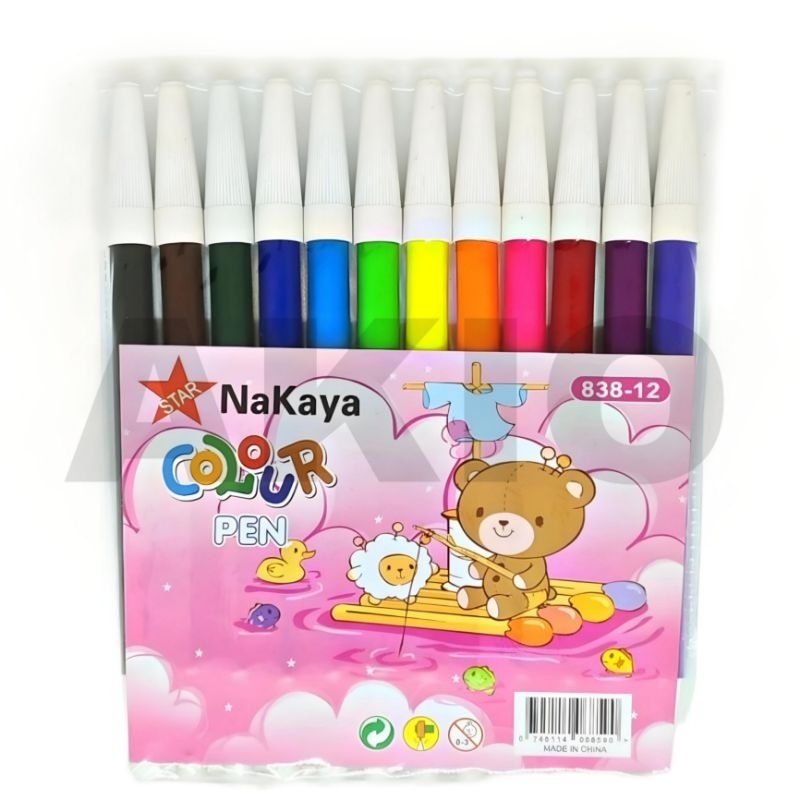 Jual Spidol Warna Warni 1 Set Lengkap Murah NAKAYA 838- 12 Warna Gambar Lukis | Shopee Indonesia