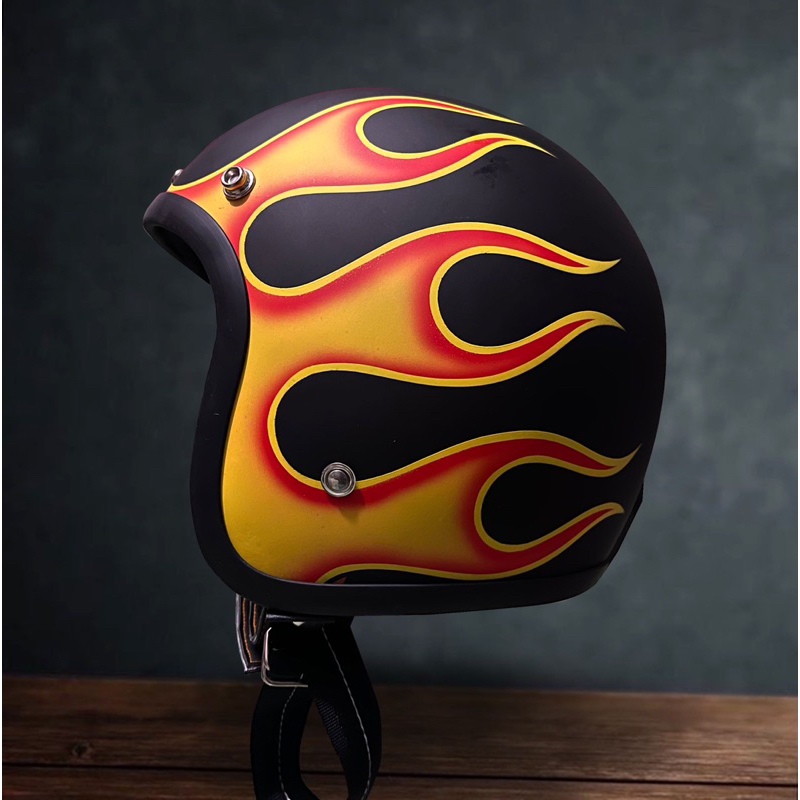 Jual Slimhead 500TX Custom Matt Flame - Helm custom Chopper bobber ...