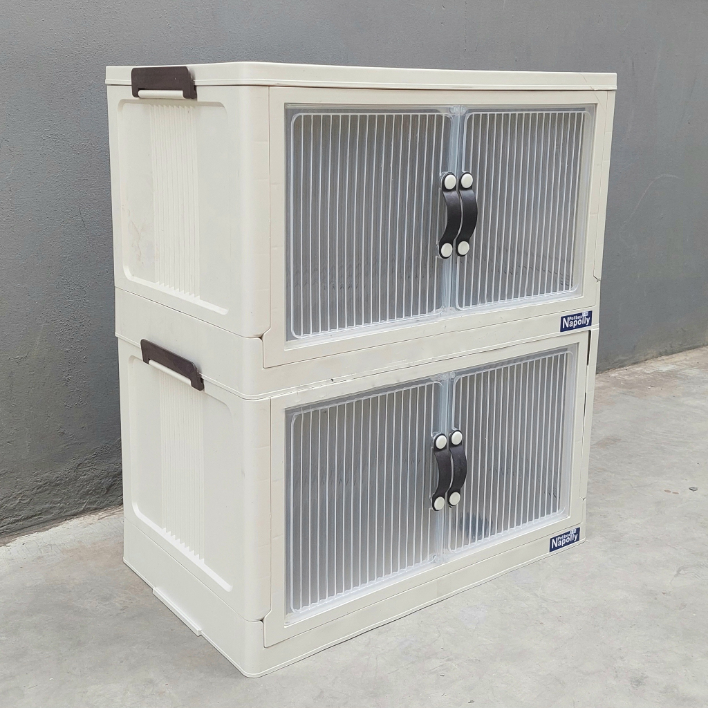 Jual LEMARI PLASTIK POLIBOX TUMPUK SERBAGUNA SUSUN 2 Container Box ...