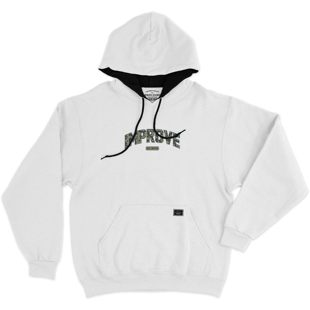 Jual IMPROVE Hoodie Distro Fleece Warna Hitam College Camo (SABLON) M ...