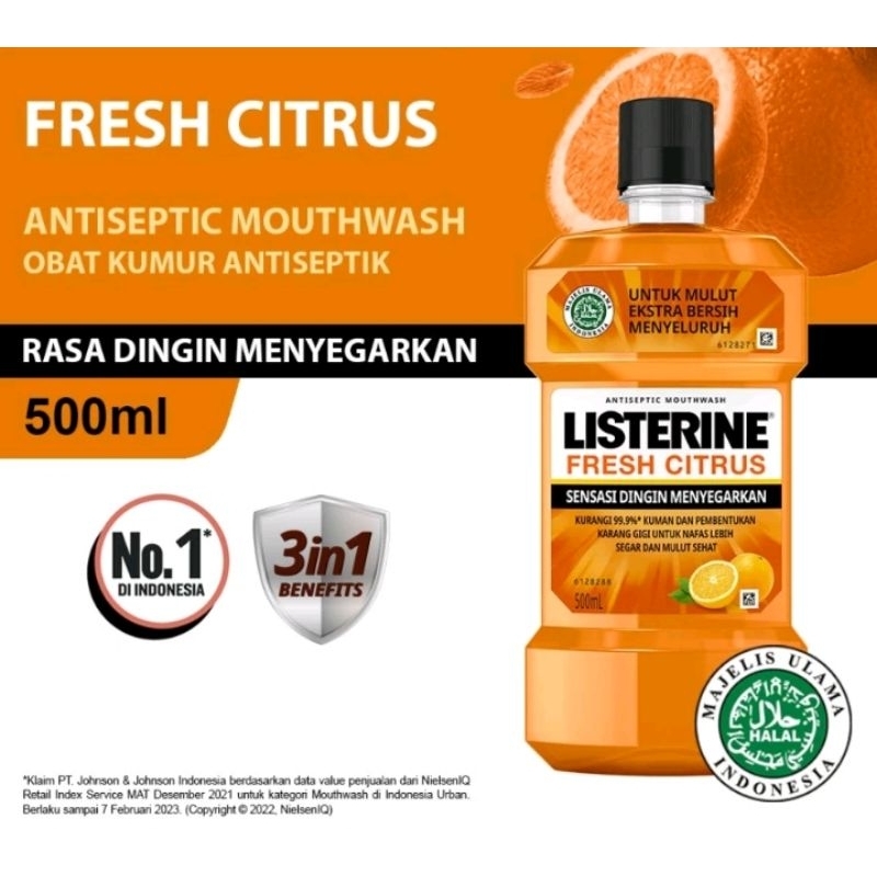 Jual Listerine Fresh Citrus 500ml Obat Kumur Mouthwash | Shopee Indonesia