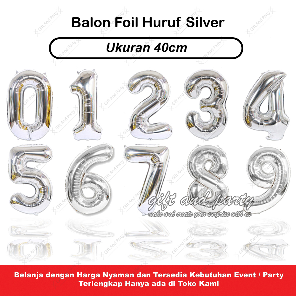 Jual Balon Angka Silver / Balin Foil Angka / Balon Angka | Shopee Indonesia