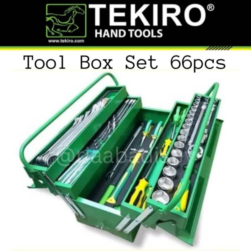 Jual TOOL BOX SET 66 PCS TEKIRO ORIGINAL || TOOLBOX ISI 66 PCS TEKIRO | Shopee Indonesia