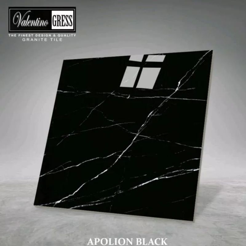 Jual Lantai Hitam Super Glossy Marble/ APOLION BLACK 60X60/ Valentino ...