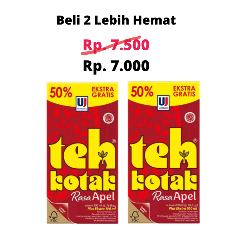 Jual Teh Kotak Rasa Apel 300 Ml Per 2 Pcs | Shopee Indonesia