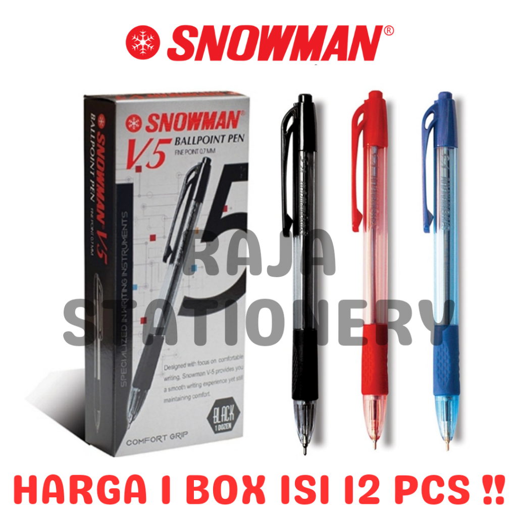 Jual SNOWMAN BALL PEN CLICKER BLACK BLUE RED PENA PULPEN CETEK SNOWMAN ...