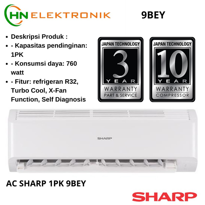 Jual AC SHARP 1 PK STD AH-A9BEY | Shopee Indonesia