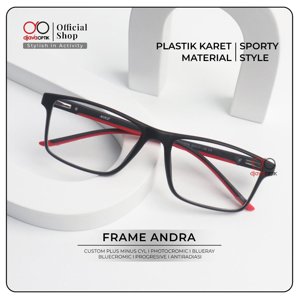 Jual DJAVA OPTIK - Frame Andra - Kacamata Photocromic Blueray Bluecromic Minus Antiradiasi Pria ...