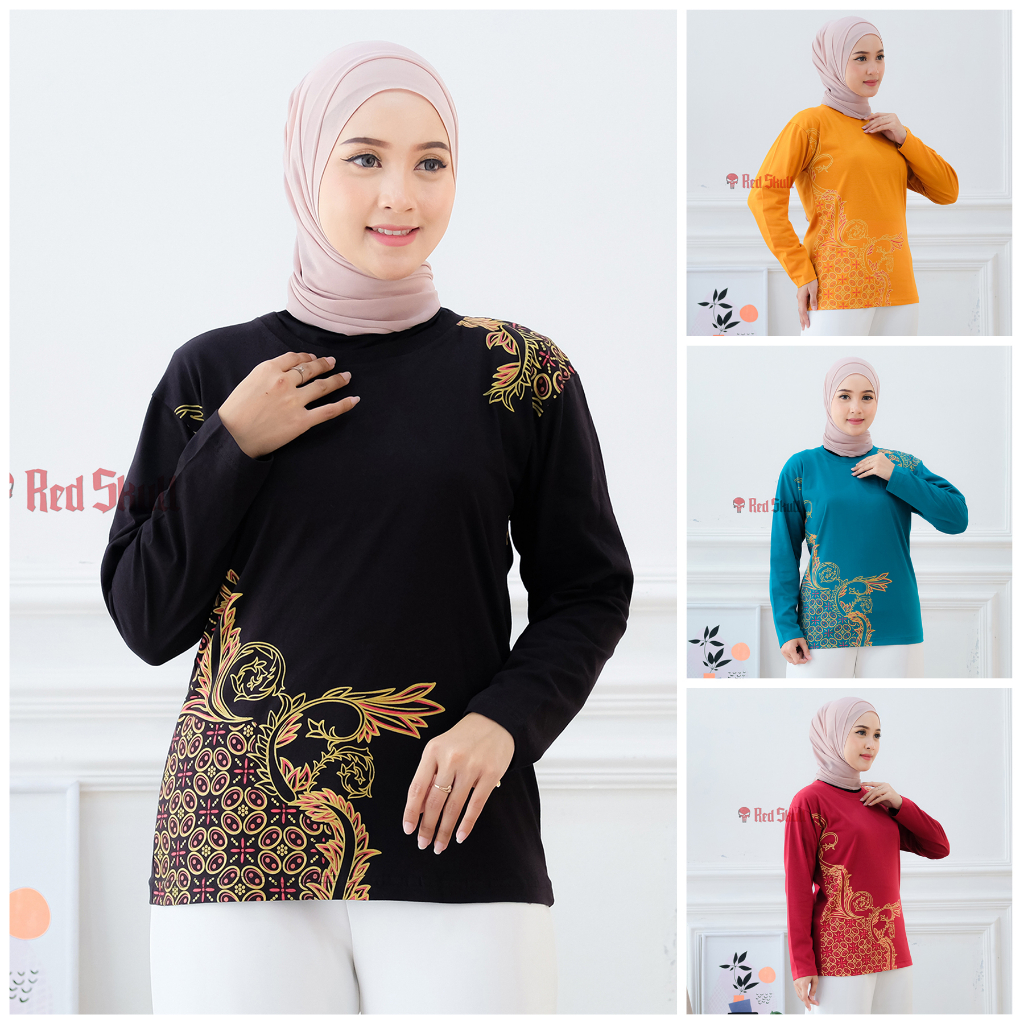 Jual RED SKULL Kaos Oblong Panjang Katun Batik Kawung Bulat Batik Solo ...