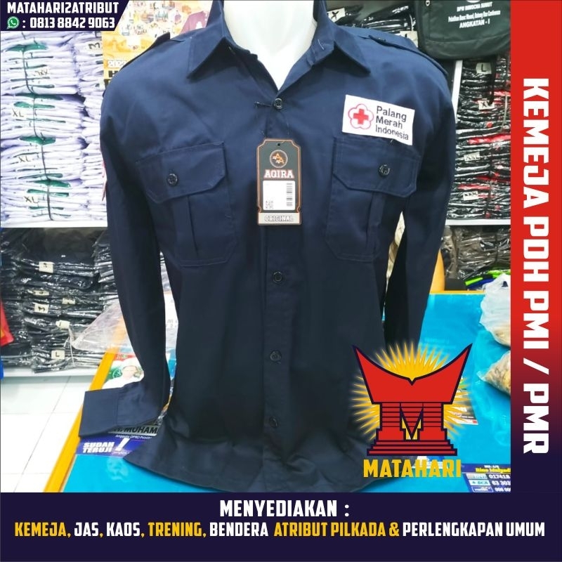 Jual KEMEJA PDH PMI / PMR BIRU NAVY | Shopee Indonesia