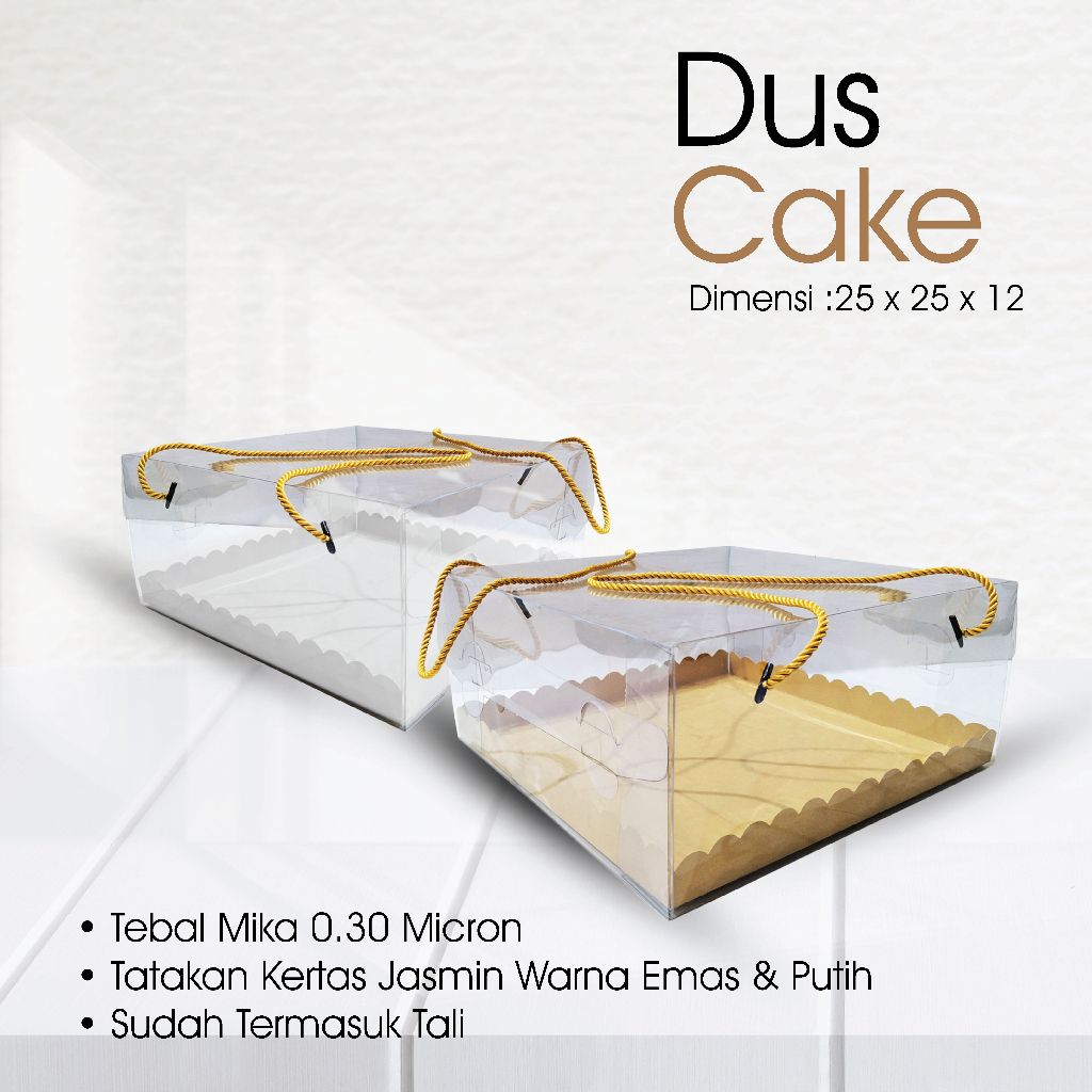 Jual Kotak Mika Kemasan Kue & Makanan / Hantaran Uk. 25 x 25 x 12 cm ...