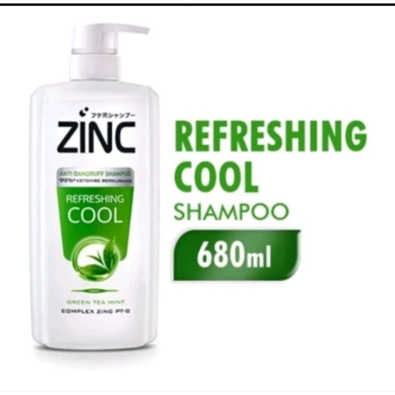Jual Zinc Shampoo Anti Dandruff Refreshing Cool Green Tea Mint Botol ...