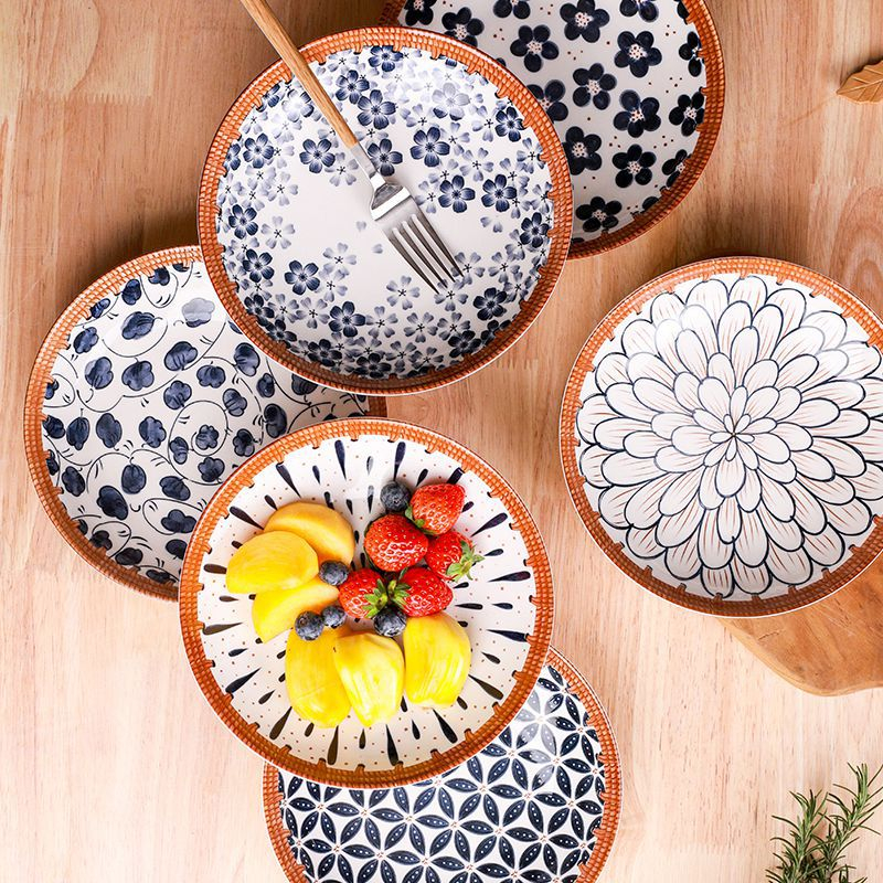 Jual ASHOME Piring Keramik Lauk Motif Retro Collection Tahan Panas dan ...