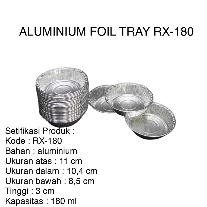 Jual ALUMINIUM MODEL CUP RX-180 / WADAH ALUMINIUM FOIL CUP RX 180 ...