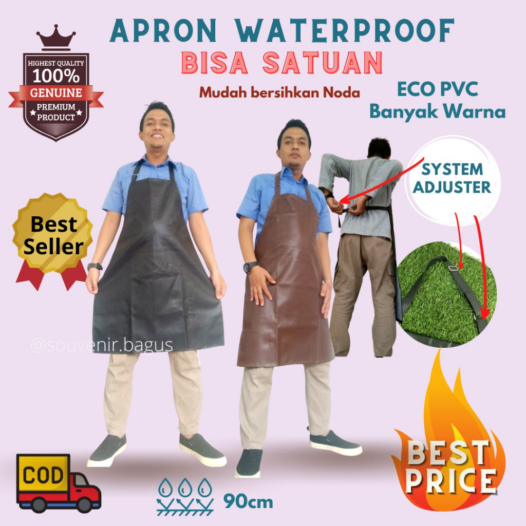 Jual Apron PVC WATERPROOF celemek Medis Bidan rumah potong hewan 90cm ...