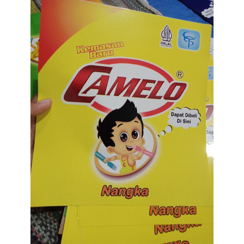 Jual STIKER CAMELO bahan CROMO untuk promosi es camelo STICKER PROMOSI ...