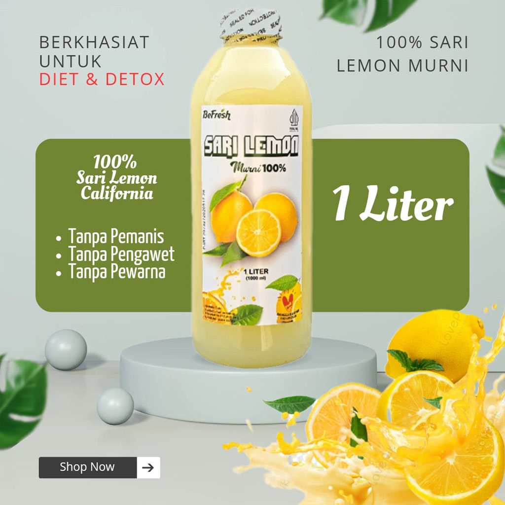 Jual Sari Lemon Murni 100% Asli Untuk Diet 1 Liter | Shopee Indonesia