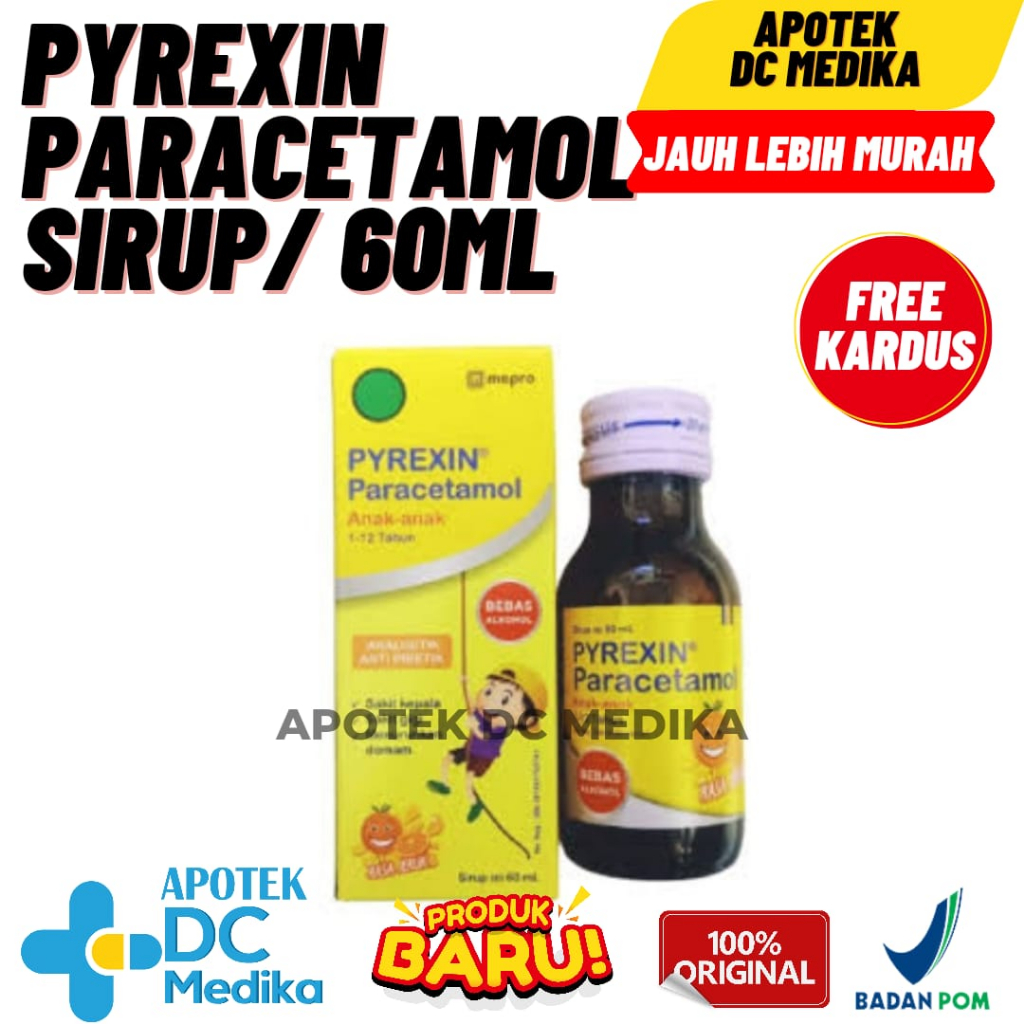 Jual PYREXIN/PARACETAMOL/SIRUP/60ML | Shopee Indonesia