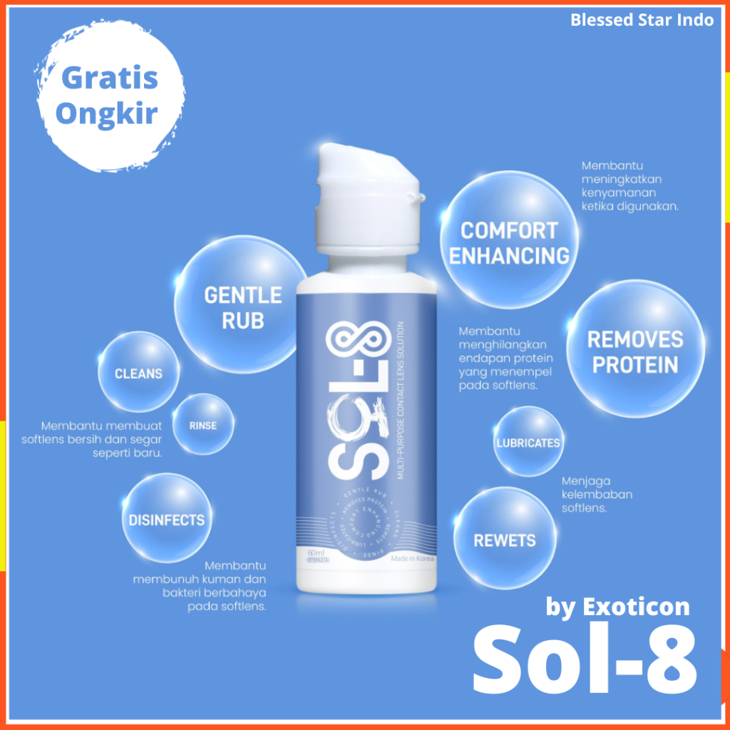 Jual Carian Pembersih Softlens Sol 8 by Exoticon Air Softlens 60ml ...