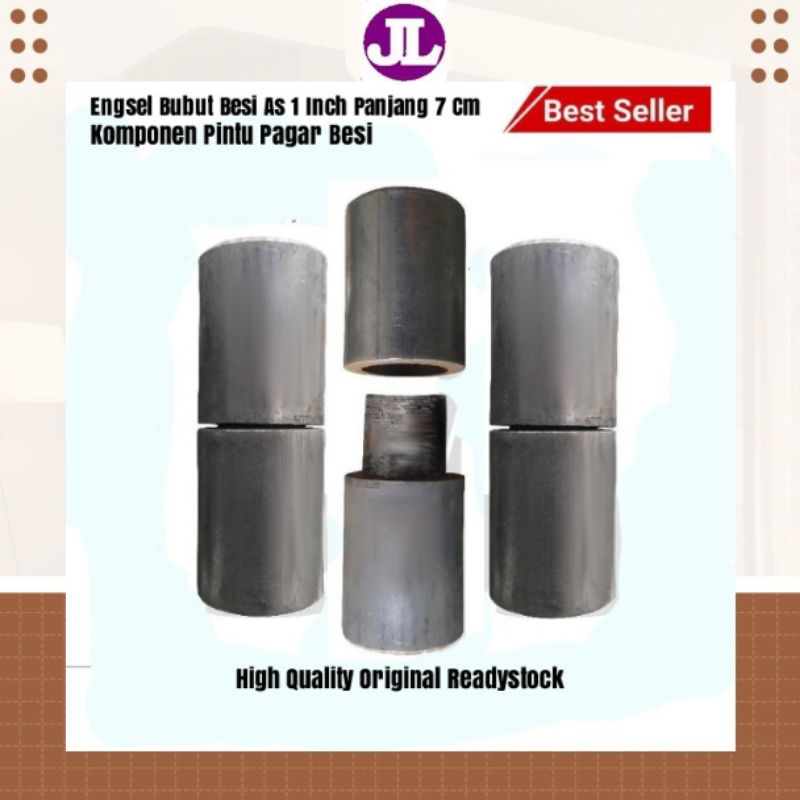Jual Engsel Bubut Besi As 1 Inch Panjang 7 Cm Komponen Pintu Pagar Besi ...