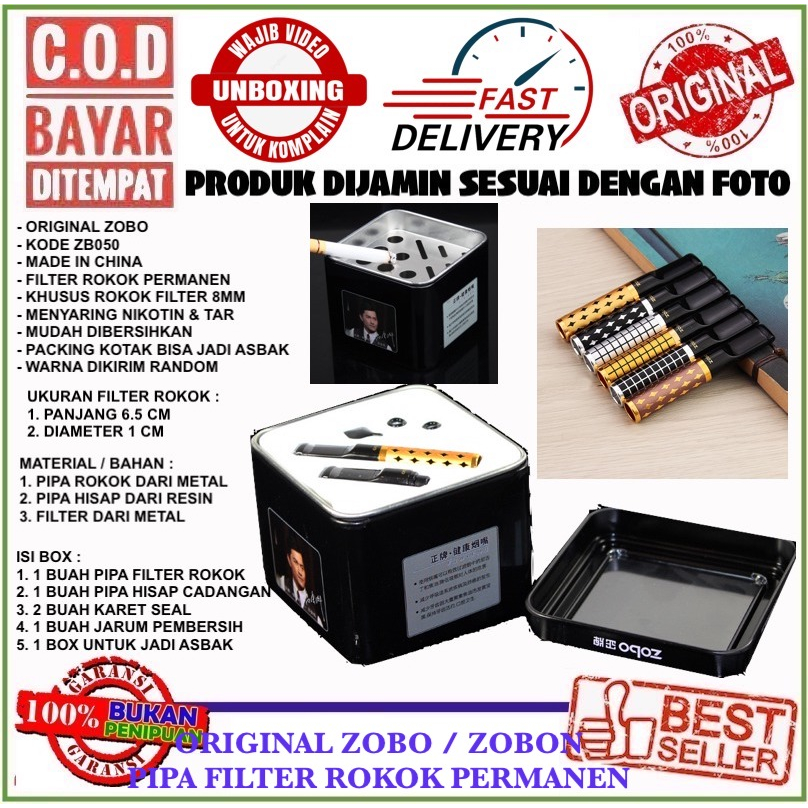 Jual ZOBO ZB050 PIPA FILTER SARINGAN ASAP PERMANEN ADA BOX KHUSUS 8MM COD | Shopee Indonesia